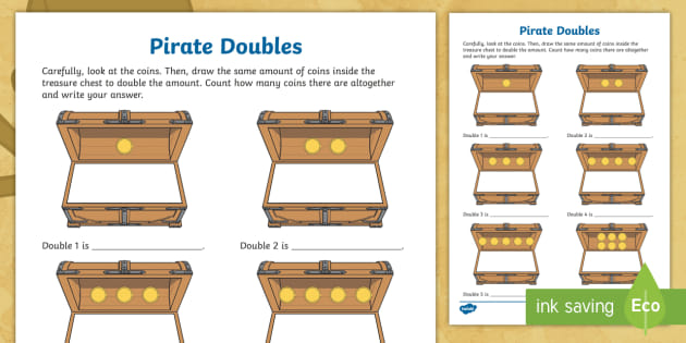 Pirate Doubles Worksheet (teacher made)