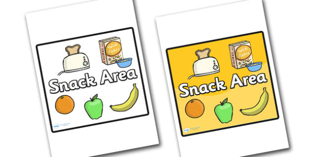 Snack Area Sign - sign, display sign, area display sign, snack