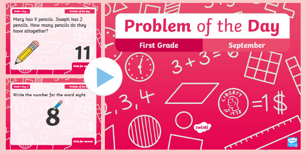 First Grade Math Problem of the Day - September PowerPoint