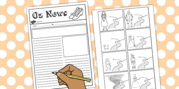 The Wizard of Oz Newspaper Writing Template