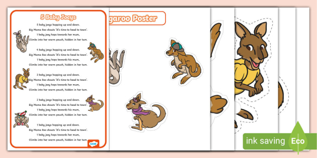 Kangaroo Finger Counting Rhyme - Australian EYLF Resources