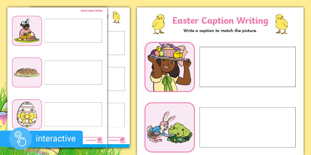 Interactive PDF: Easter Caption Writing Activity