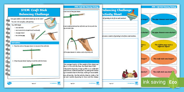 STEM: Craft Stick Balancing Challenge (Teacher-Made)