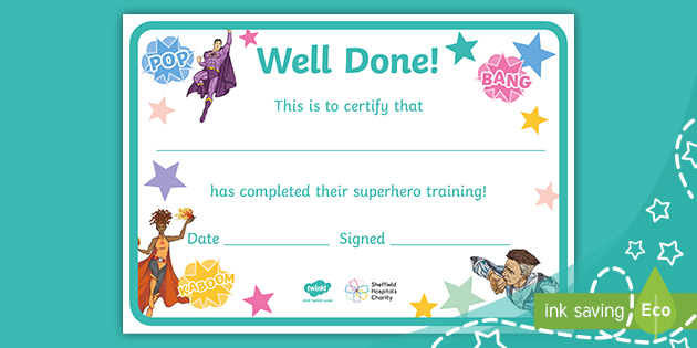 Superhero Training Certificate (teacher made)