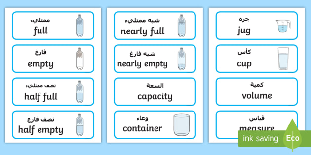 Capacity Word Cards | twinkl.com.au