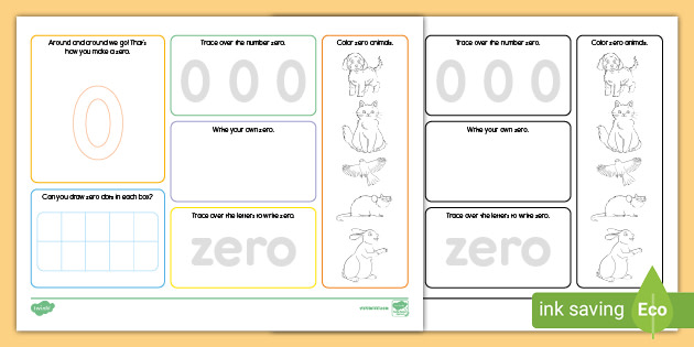 Number Zero Mat Activity (teacher made)