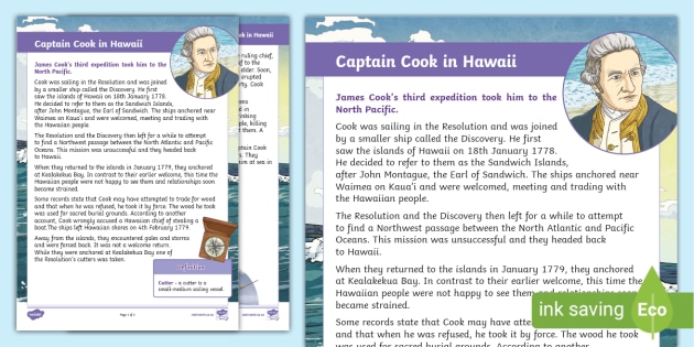 Captain Cook in Hawaii (teacher made)