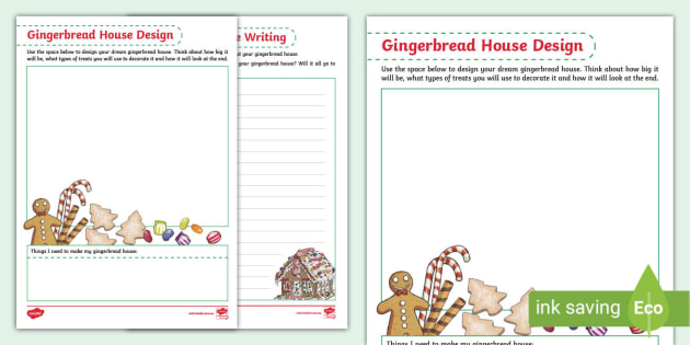 Gingerbread House Design and Write Activity (teacher made)