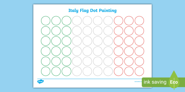 FREE! - Italy Flag Dot Painting Worksheet (teacher made)