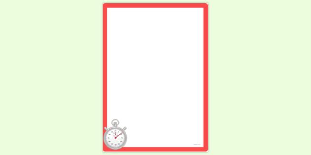 Stopwatch Page Border | Page Borders | Twinkl
