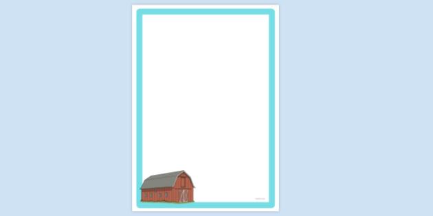 Simple Blank Grain Barn Page Border