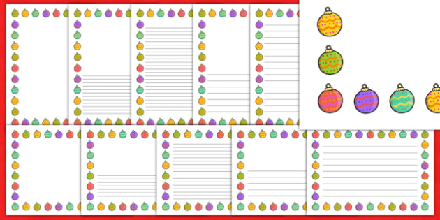 Baubles Page Borders (teacher made)