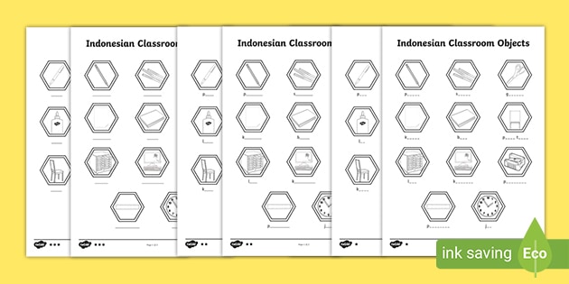 Classroom Objects Differentiated Word List Indonesian