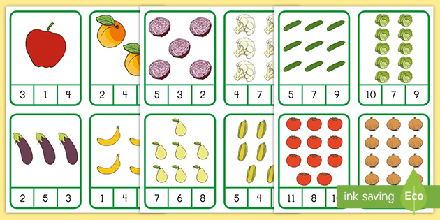 Food Counting Clip Cards (teacher made)