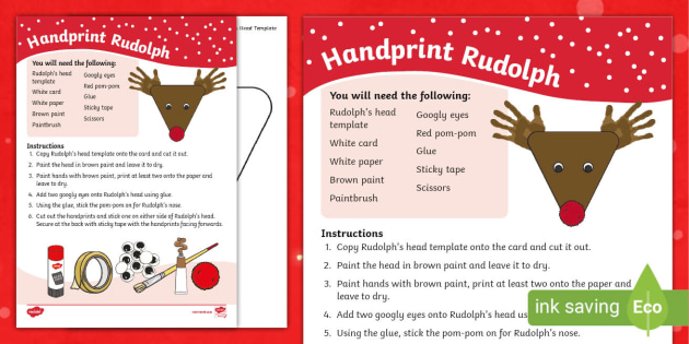 Christmas Craft: Handprint Rudolph