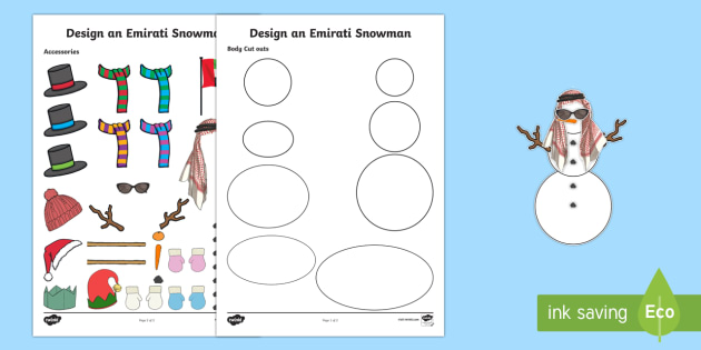 Design an Arab Snowman Worksheet / Worksheet (teacher made)