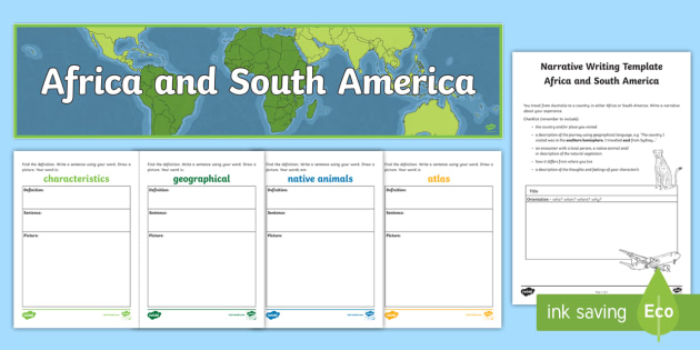 Africa and South America Narrative Writing Lesson Pack