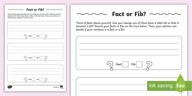 Fact or Fib Sentence Writing Activity