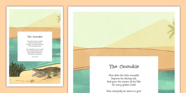 Lewis Carroll Poems | The Crocodile | Display Poster