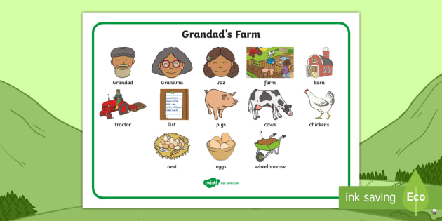 Grandad's Farm Word Mat (teacher made)