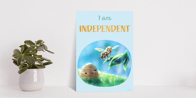 Independent Motivational Postcard | Twinkl Party