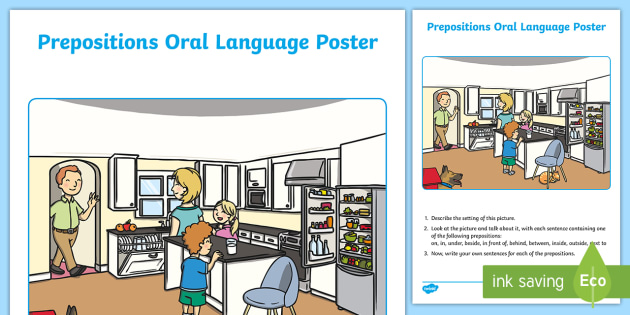 Preposition Oral Language Poster