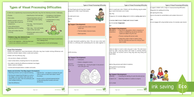 Types of Visual Processing Difficulties Overview