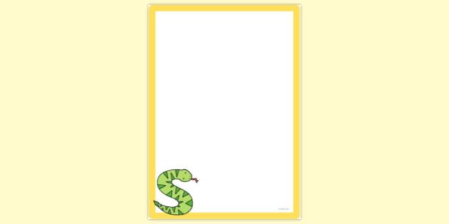 FREE! - Simple Blank S Snake Lower Case Page Border | Twinkl