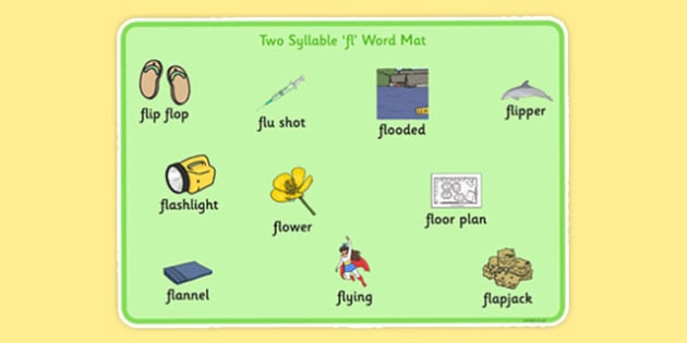 Two Syllable FL Word Mat