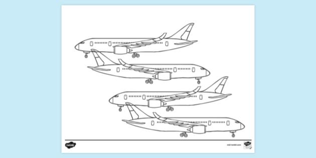 FREE! - Colouring Page Airplanes Jets | Colouring Sheets