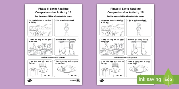 Phase 5 Early Reading Comprehension Activity 18