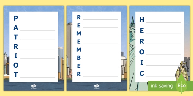 September 11th Remembrance Acrostic Poem