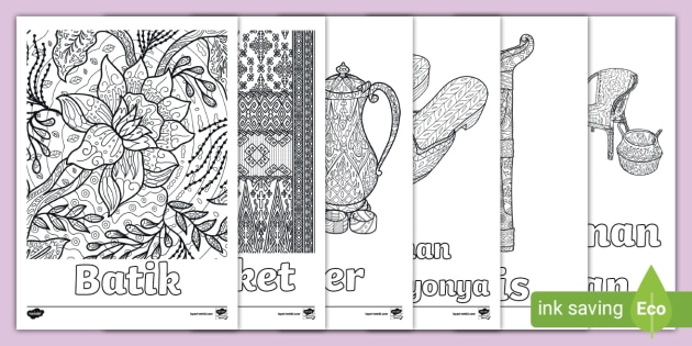 Lembaran Mewarna Kraftangan Malaysia (teacher made)