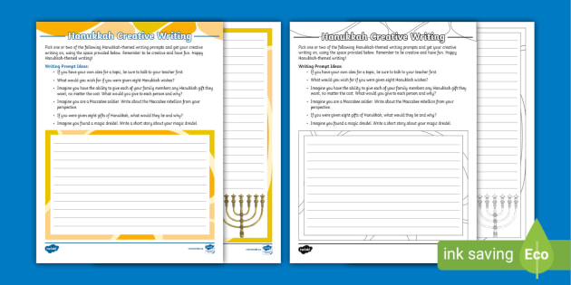 Hanukkah Creative Writing Activity - Grades 4-6