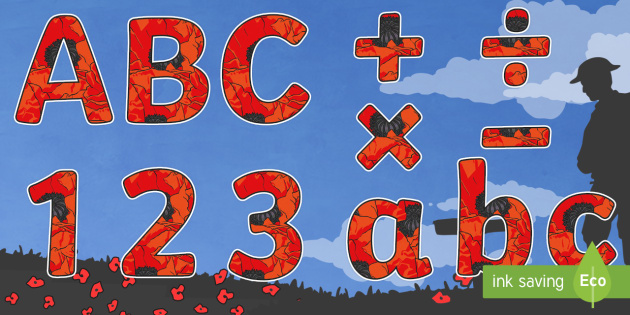 Poppy Display Lettering-remembrance day, poppies, display, lettering ...