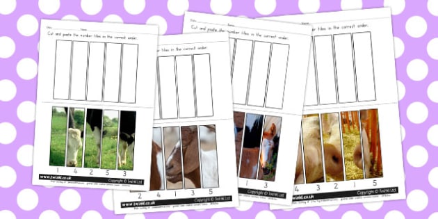 Farm Animals Number Sequencing Photo Puzzles (teacher made)