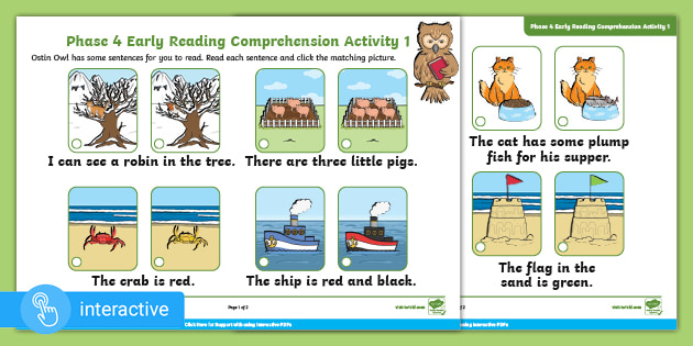 Interactive PDF: Phase 4 Early Reading Comprehension Activity 1