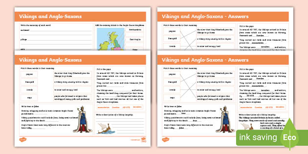 LKS2 Activity Revision Mat: Vikings and Anglo-Saxons