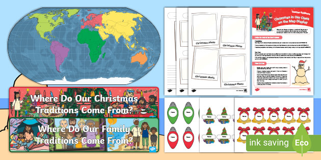 Christmas in Our Class On the Map Display Geography Year 1