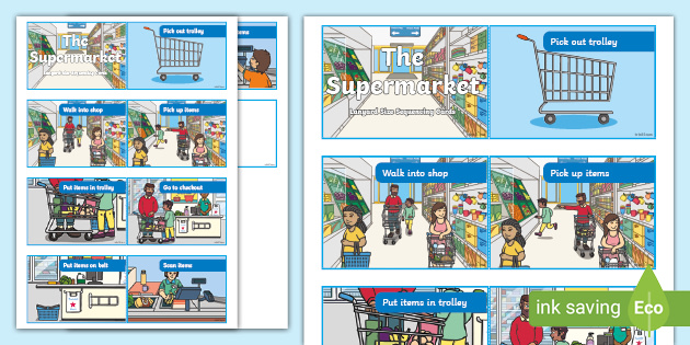 Lanyard Supermarket Sequencing Cards (teacher made)