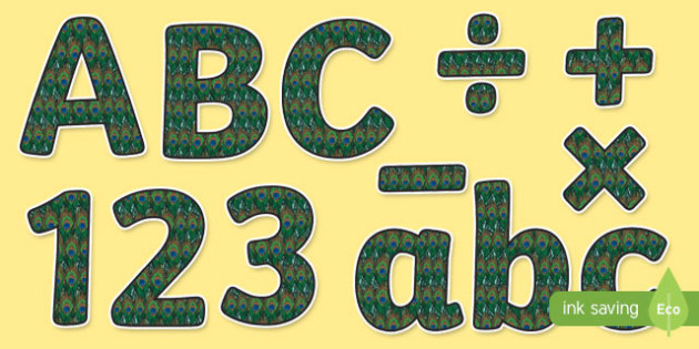 Proud Peacock Bulletin Board Letters and Numbers Pack