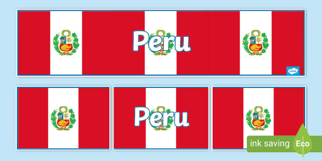 Display banner for Peru using the Peruvian flag