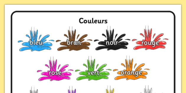 Colour Word Mat French - French, francais, MFL, colour, word