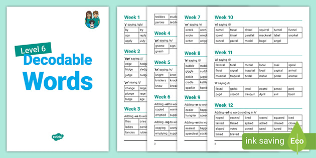 Phonics Level 6 Decodable Word Booklet (teacher made)