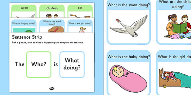 What Picture Description Cards - ESL Wh Questions