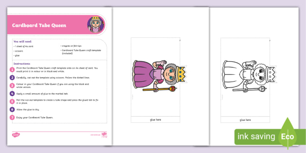Cardboard Tube Queen - KS1 - Craft (Teacher-Made) - Twinkl