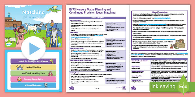 👉 EYFS Nursery Maths Planning and Resource Pack: Matching