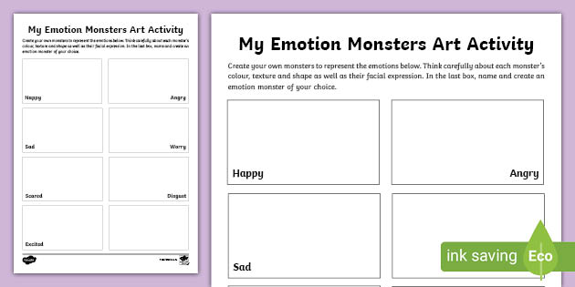 FREE! - My Emotion Monsters Art Activity (teacher made)