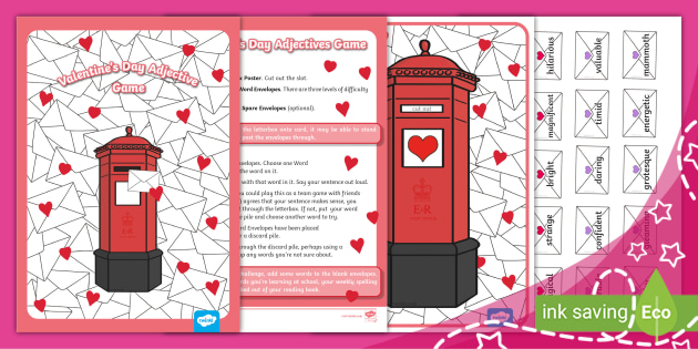 Valentine's Day Adjectives Game (teacher made)