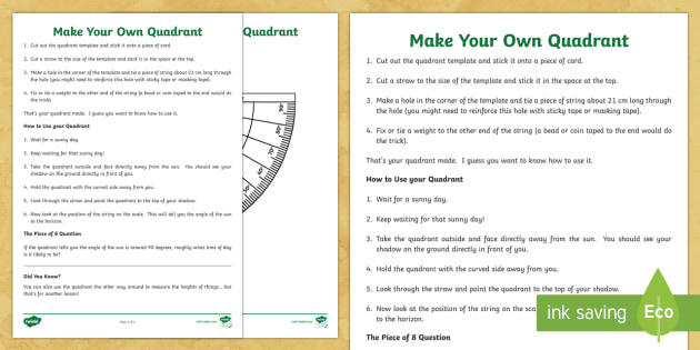 Make Your Own Quadrant Worksheet / Worksheet
